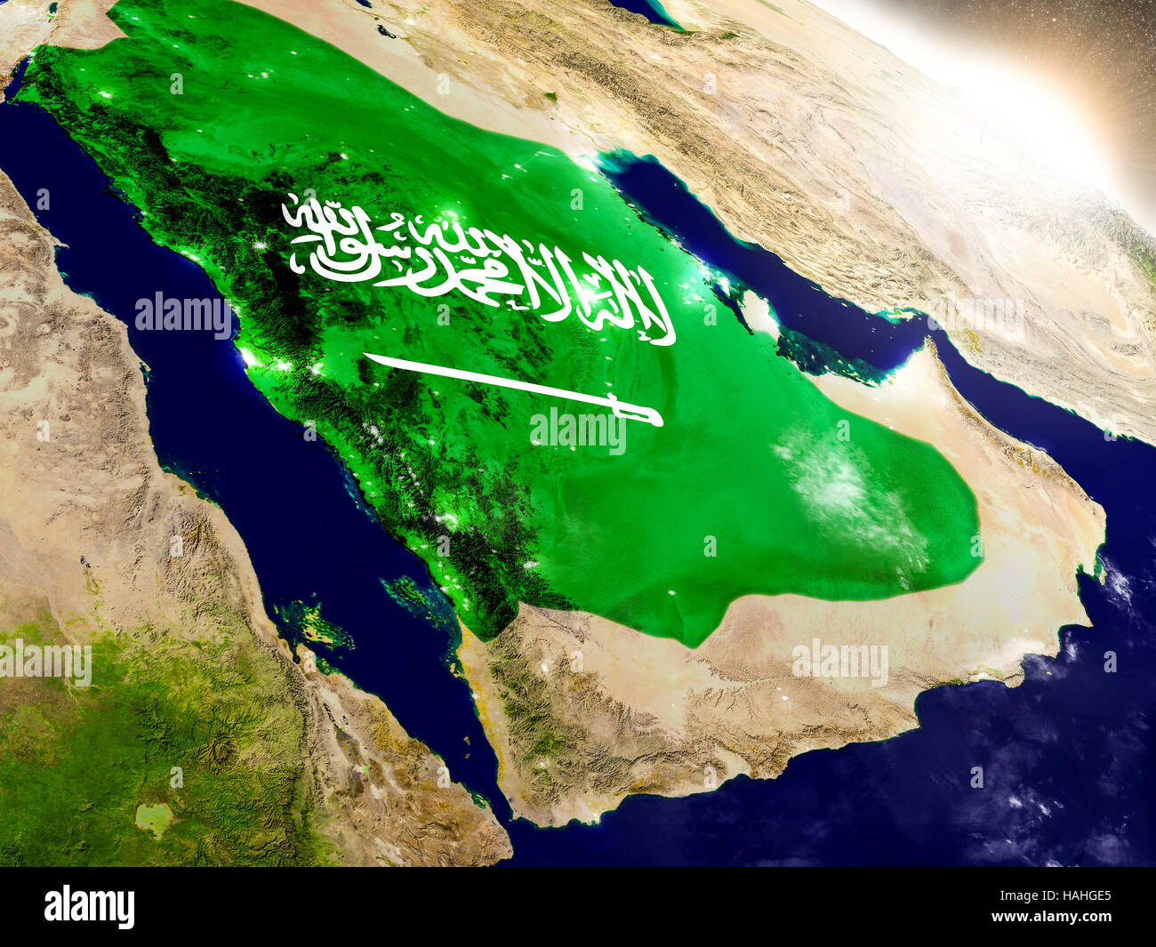 Saudi satellite map hi-res stock photography and images - Alamy