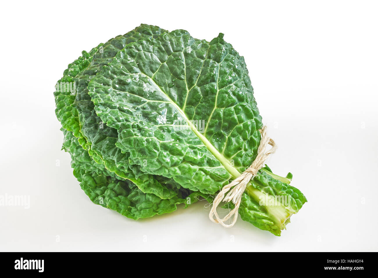 Raw organic savoy cabbage leaves isolated on white background Stock ...
