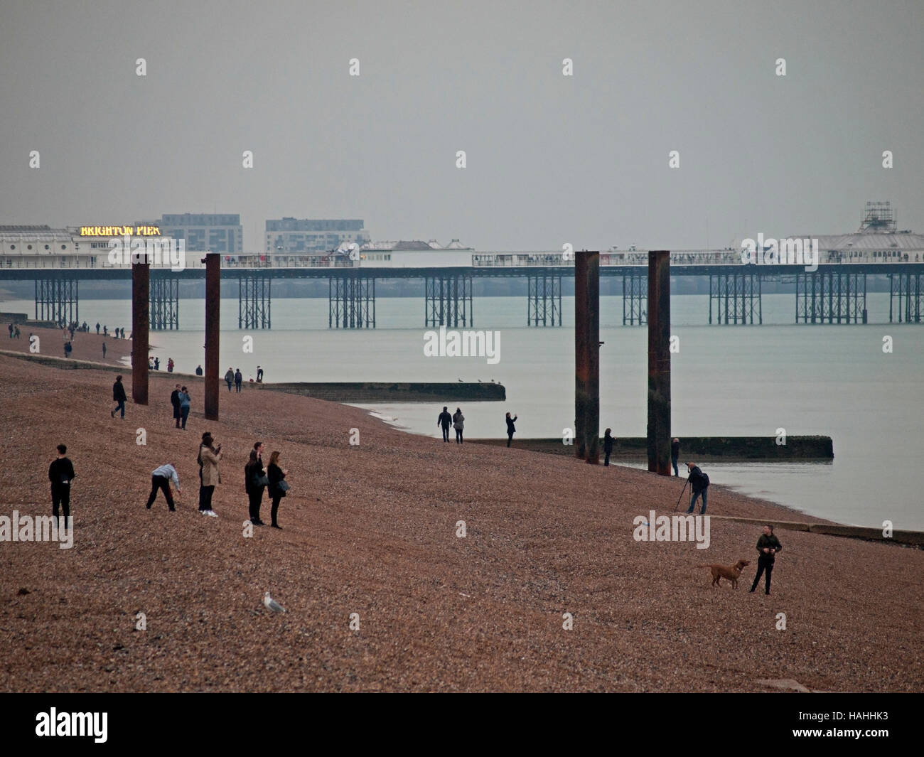 A winter's day on the beach in Brighton Stock Photo - Alamy