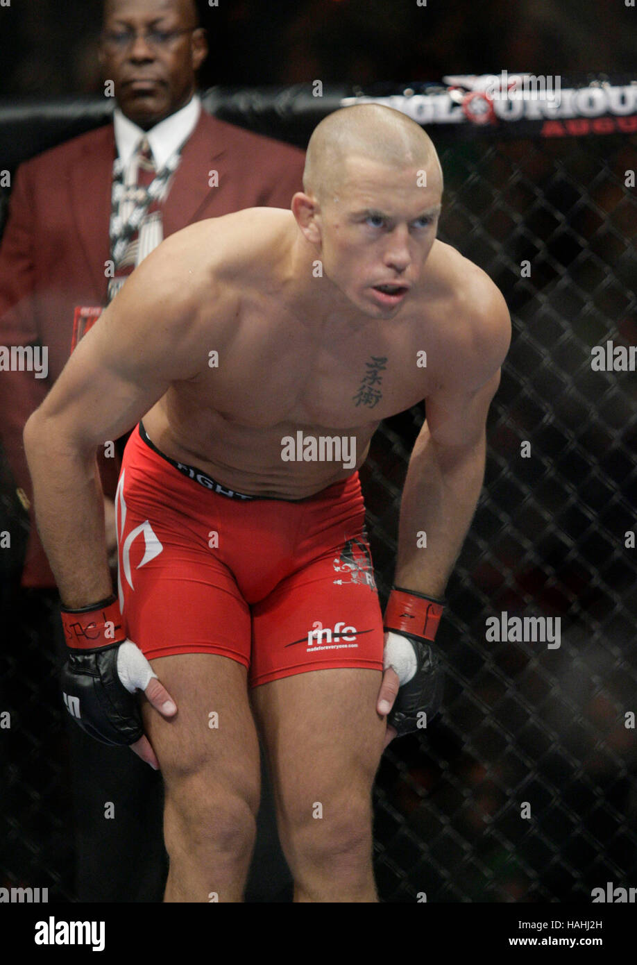 Georges St-Pierre during UFC 100 at the Mandalay Bay Events Center on ...
