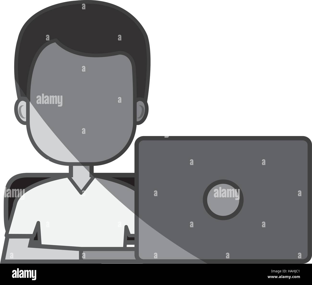 man avatar using laptop vector illustration design Stock Vector Image ...