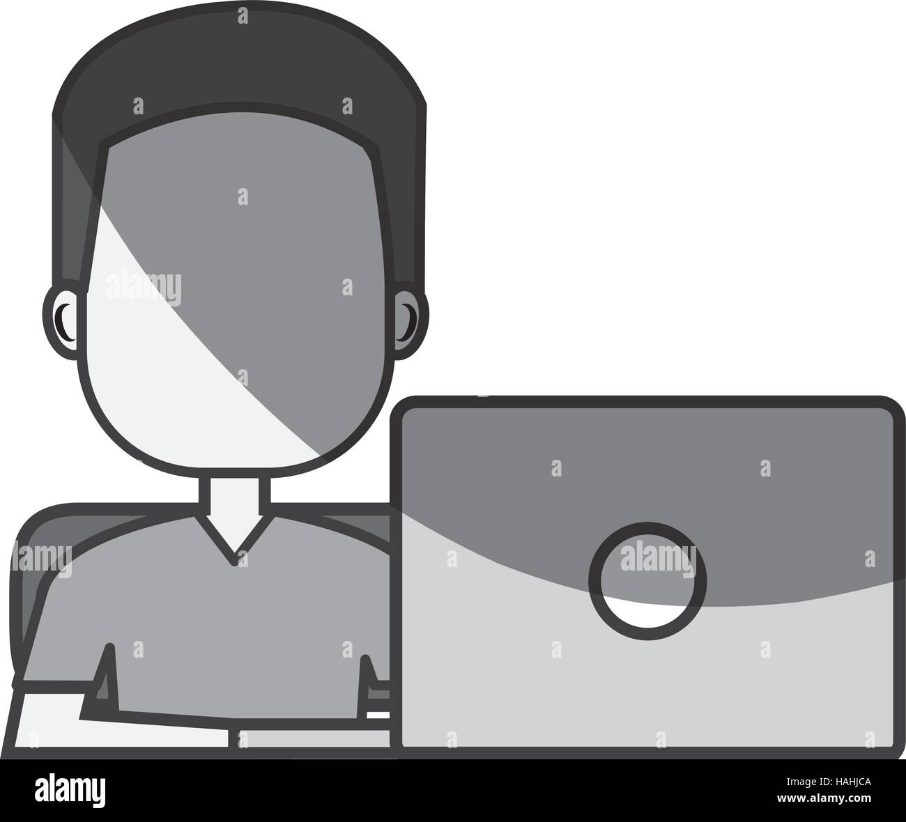 man avatar using laptop vector illustration design Stock Vector Image ...