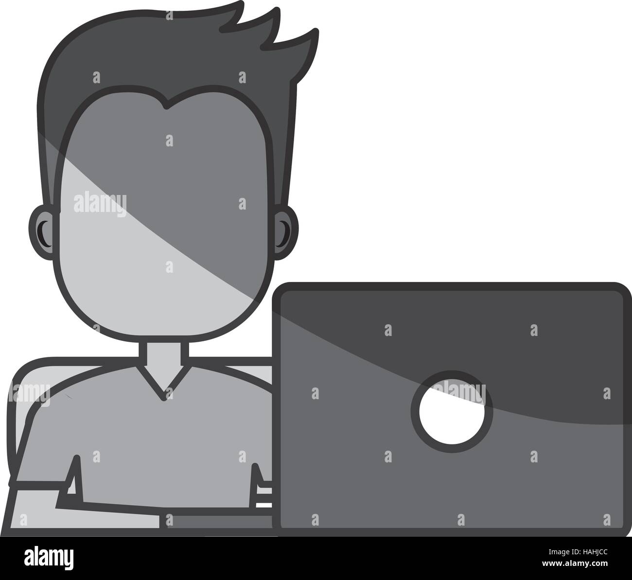 man avatar using laptop vector illustration design Stock Vector Image ...