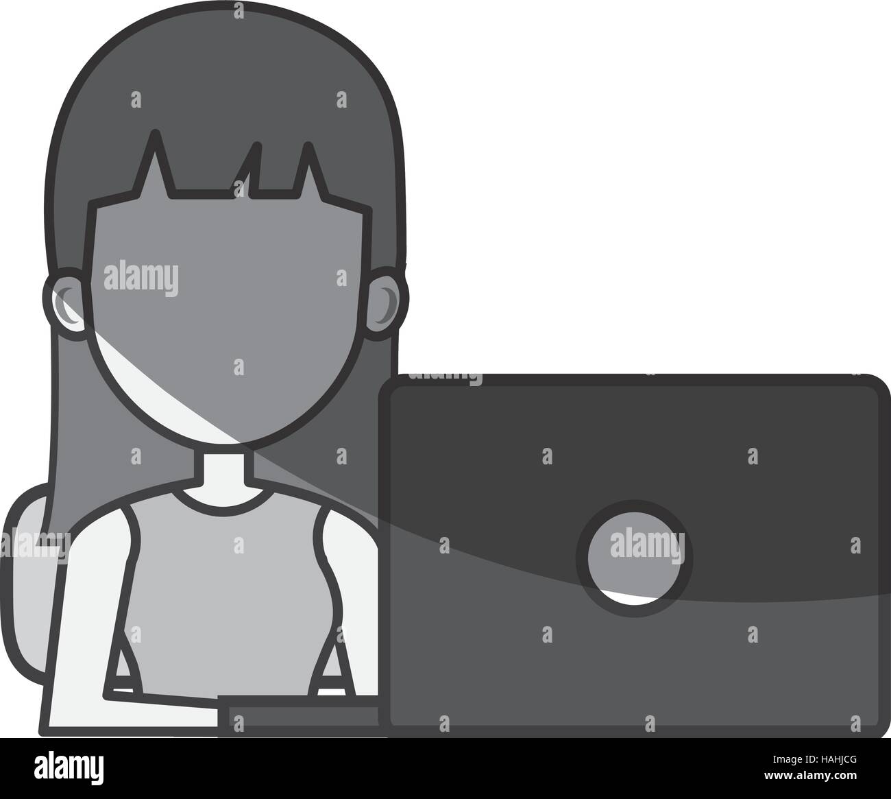 woman avatar using laptop vector illustration design Stock Vector Image ...