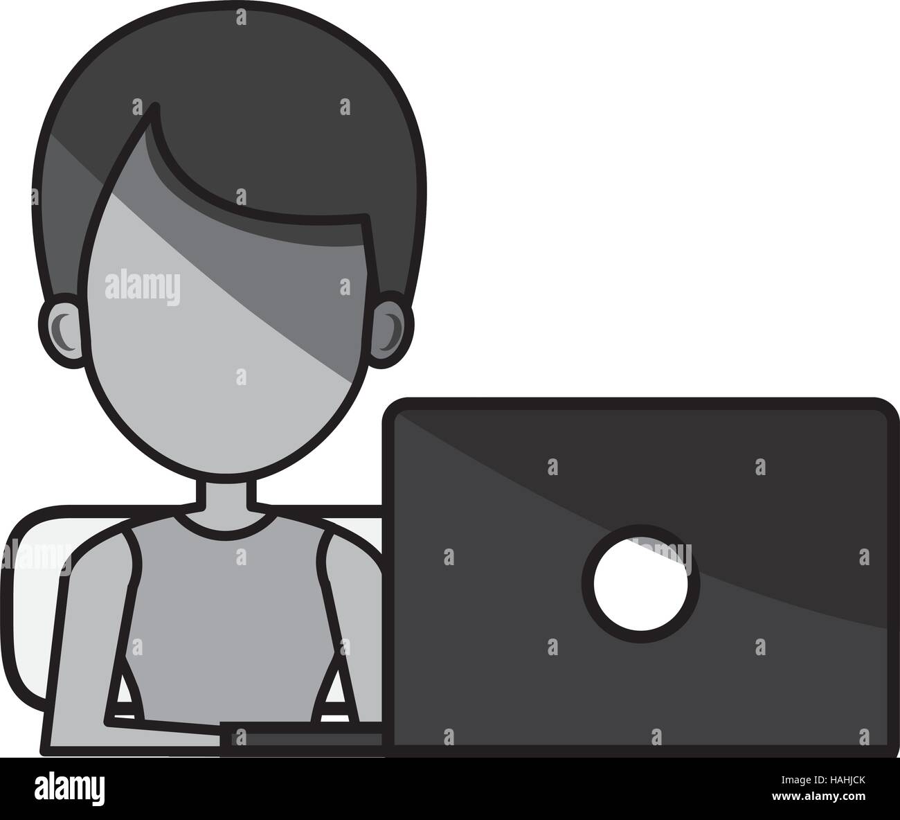 man avatar using laptop vector illustration design Stock Vector Image ...