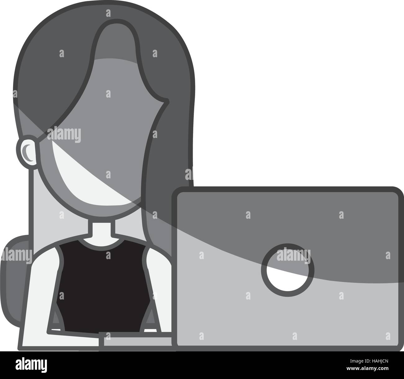 Woman avatar using laptop vector hi-res stock photography and images ...