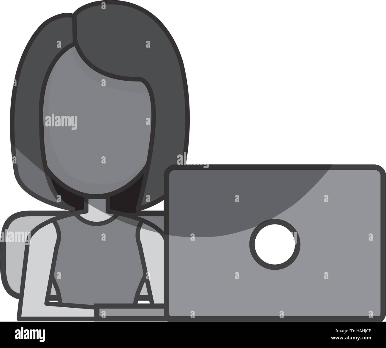 Woman avatar using laptop vector hi-res stock photography and images ...