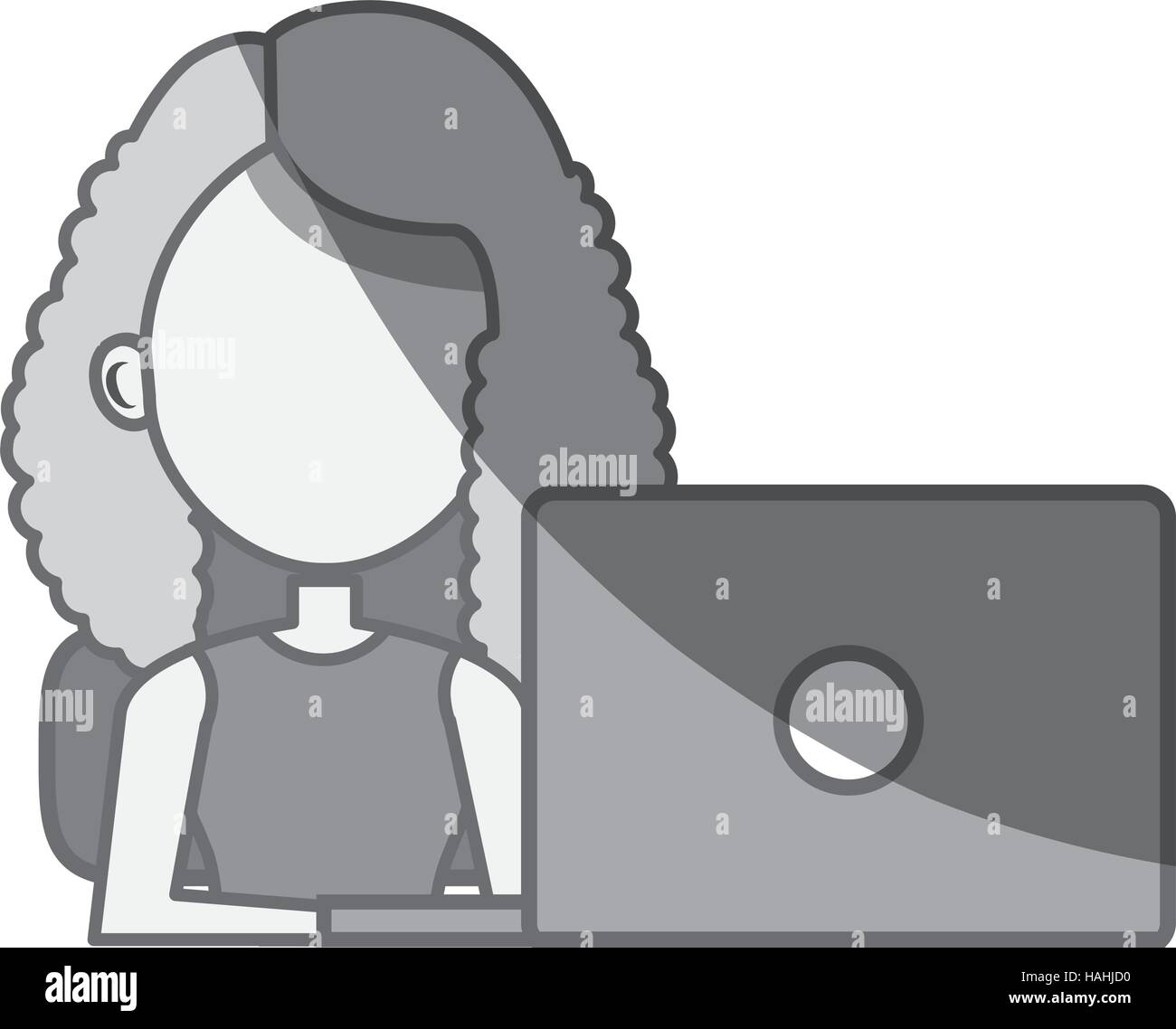 woman avatar using laptop vector illustration design Stock Vector Image ...