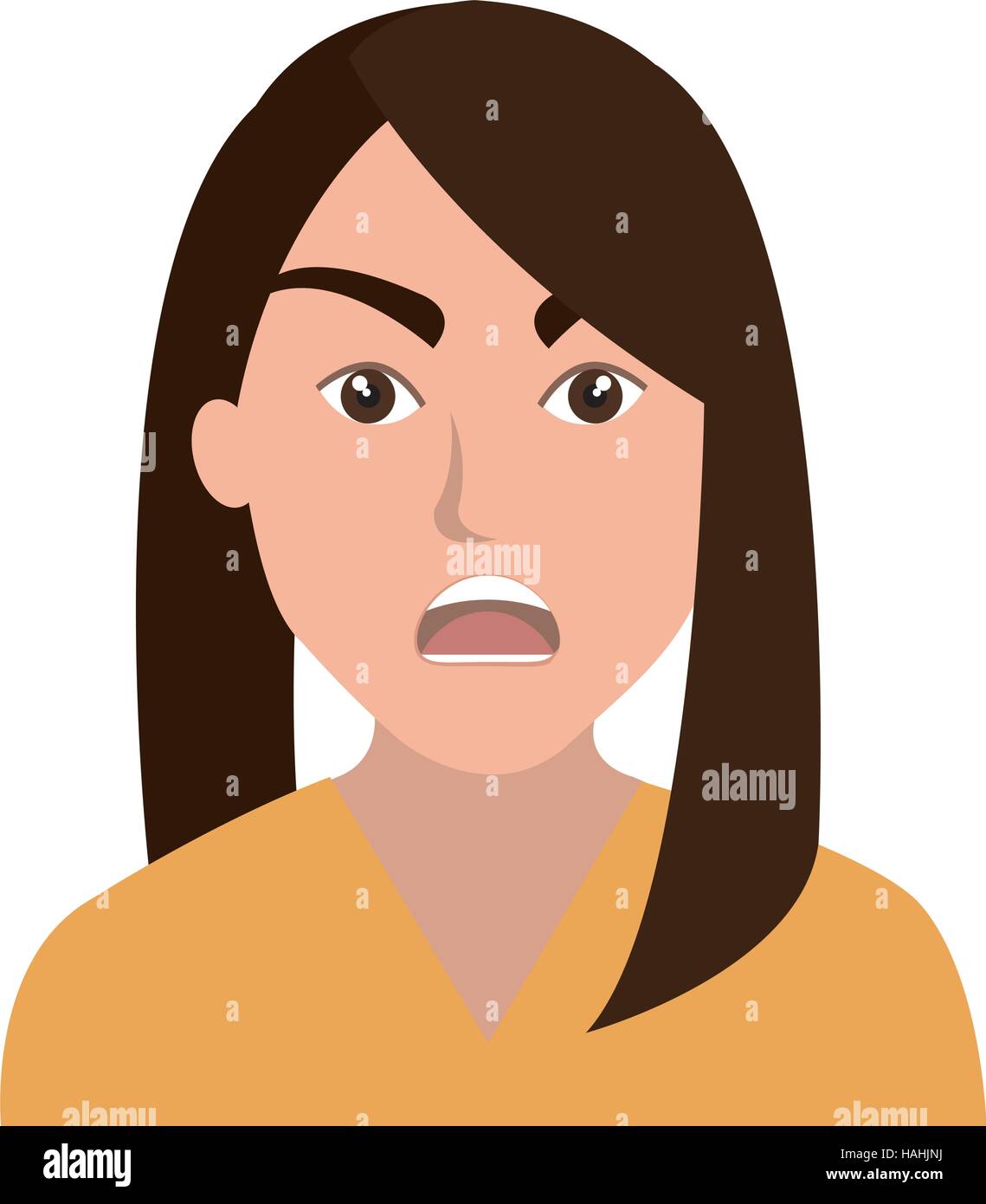 woman character facial expression vector illustration design Stock ...
