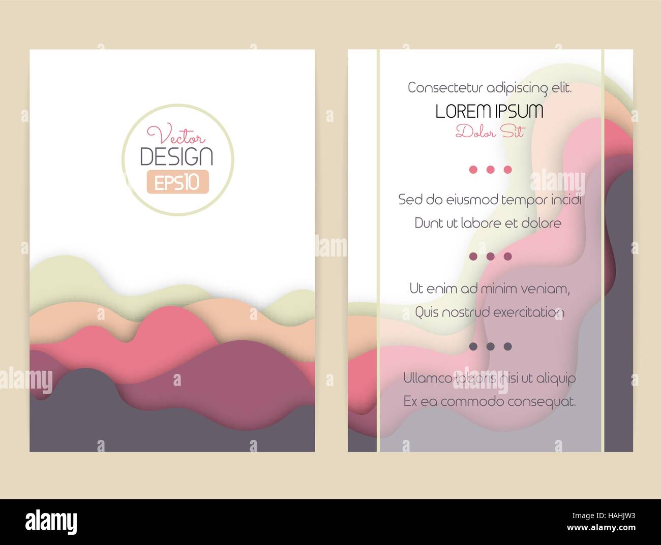 Cover design with curved shapes as a wave or hill. Brochure, flyer ...