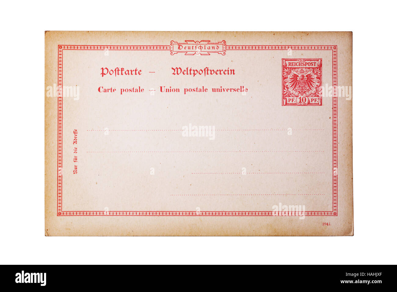 Vintage German postcard isolated on white background Stock Photo - Alamy