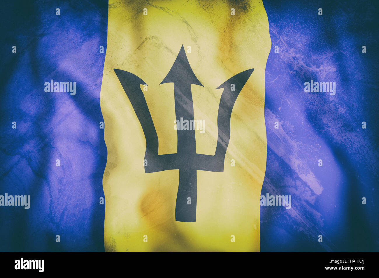 3d rendering of an old Barbados flag waving Stock Photo - Alamy