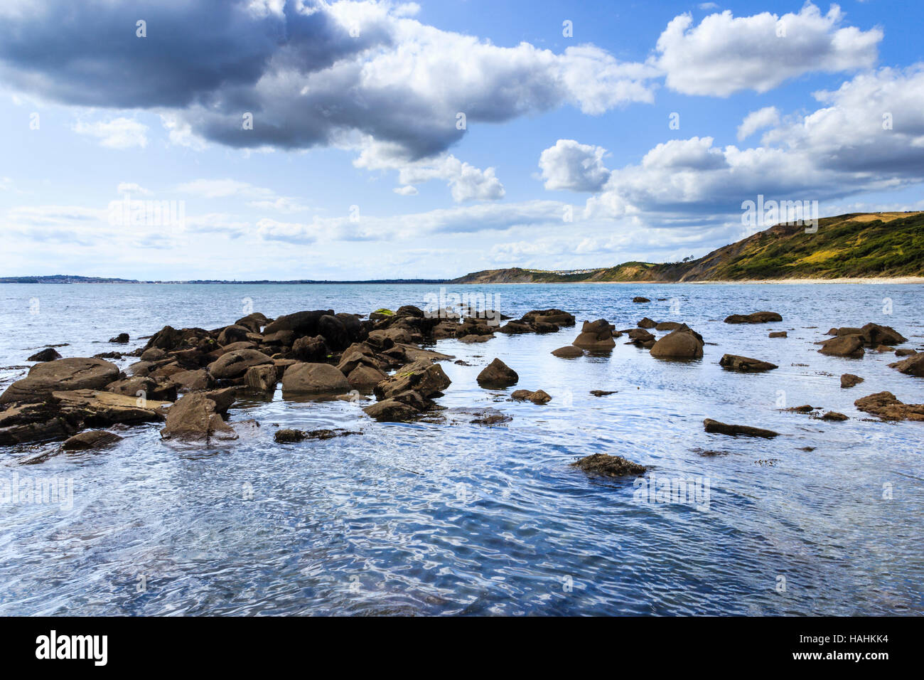 Rocky strata on the beach at Osmington Mills, Dorset, England, UK Stock ...