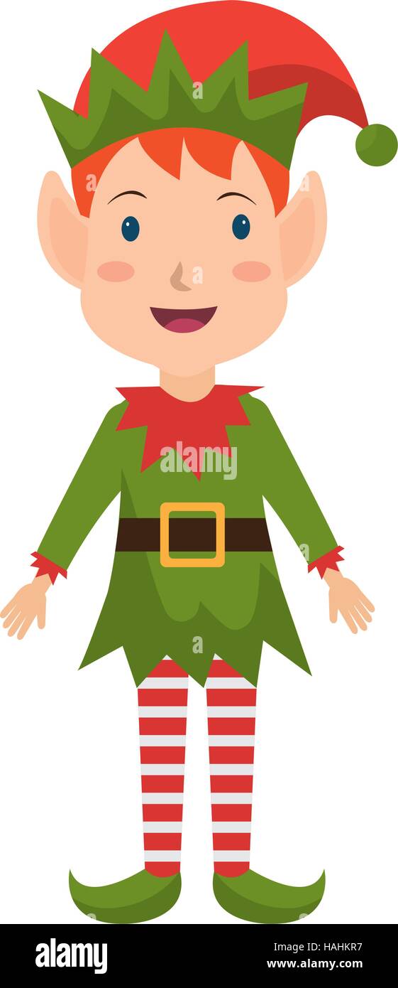 happy merry christmas elf character vector illustration design Stock ...