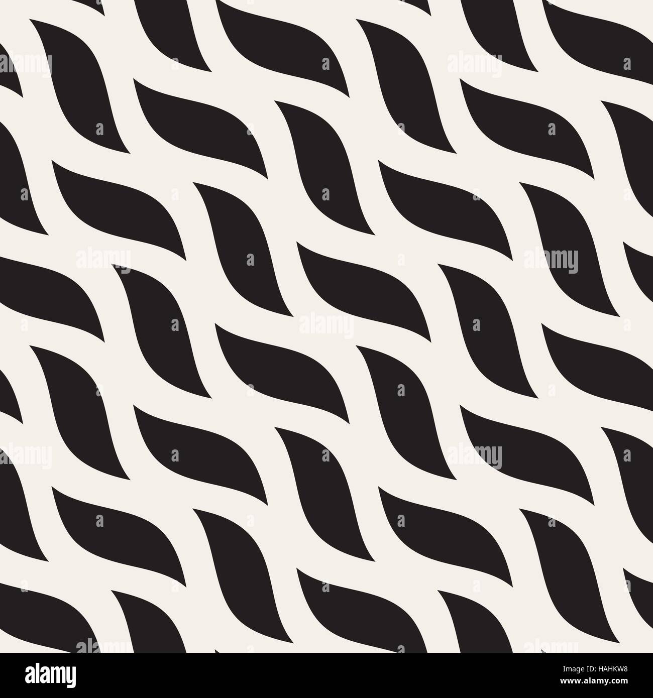 Vector Seamless Black and White Hand Drawn Diagonal Wavy Shapes Pattern ...