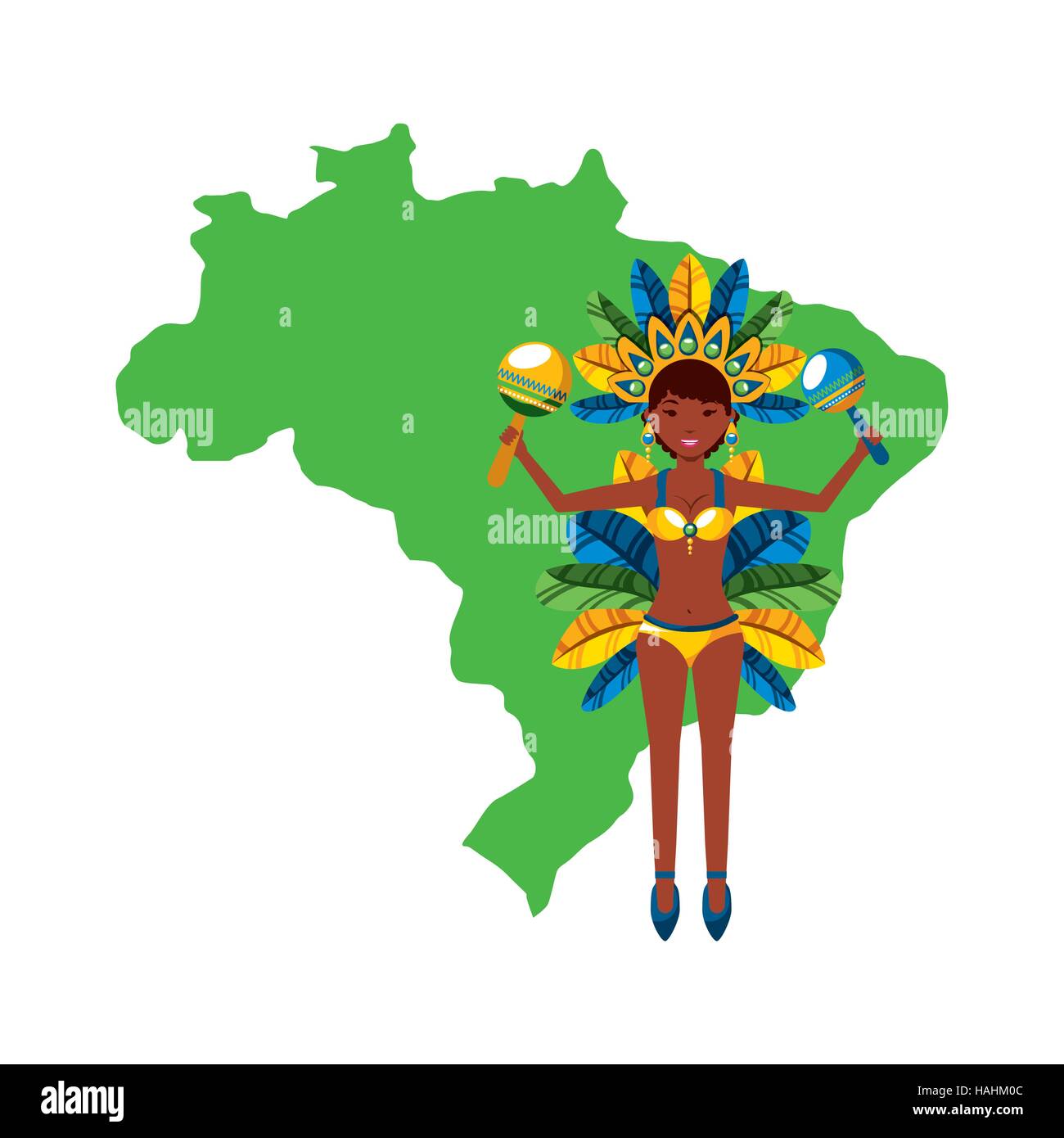 Cartoon brazilian woman dancer icon hi-res stock photography and images ...