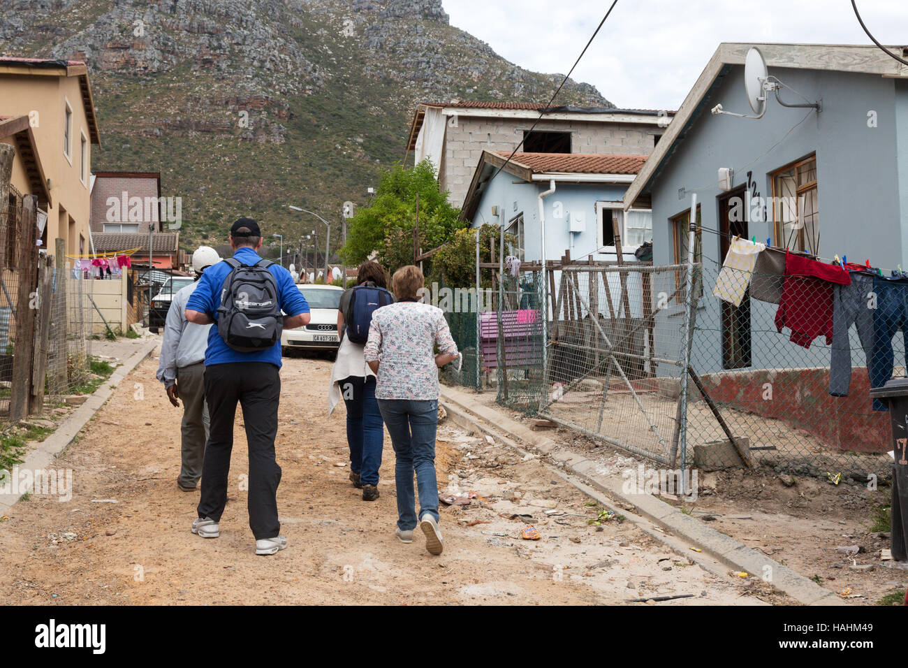 Tourists on a guided tour of Imizamo Yethu township, Cape Town South ...
