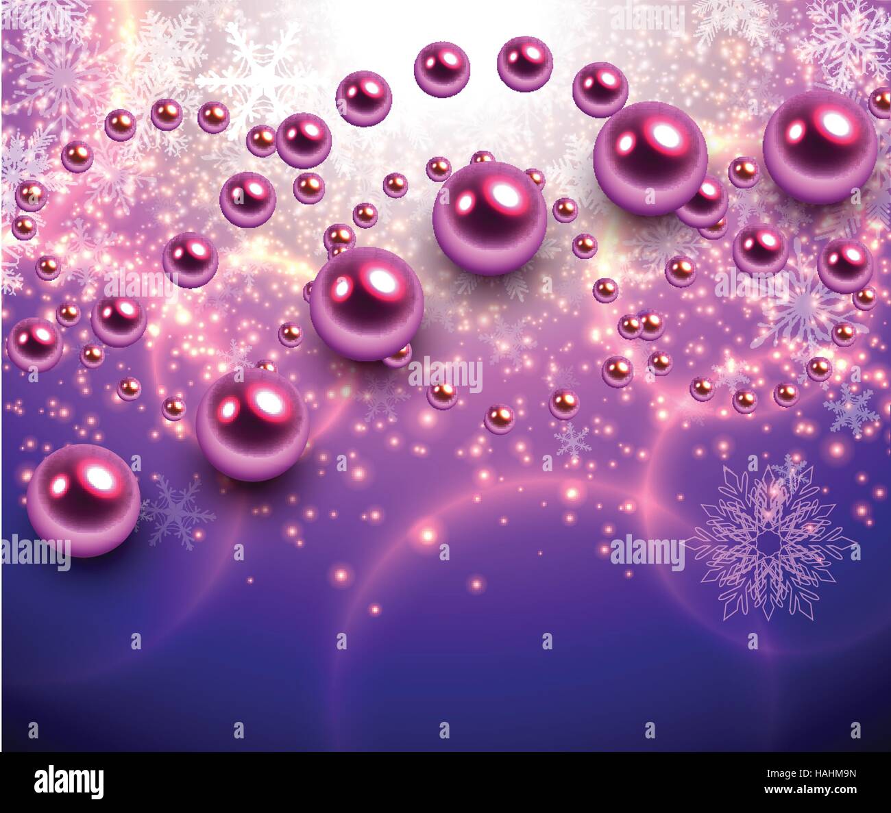 Purple christmas decoration snow Stock Vector Images - Alamy