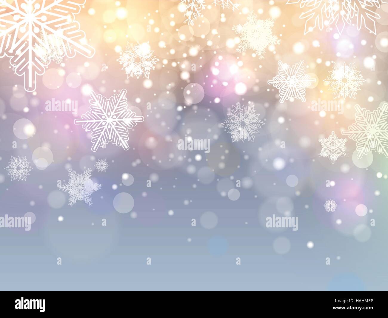 Christmas background with snowflakes, bokeh and lights - vector ...
