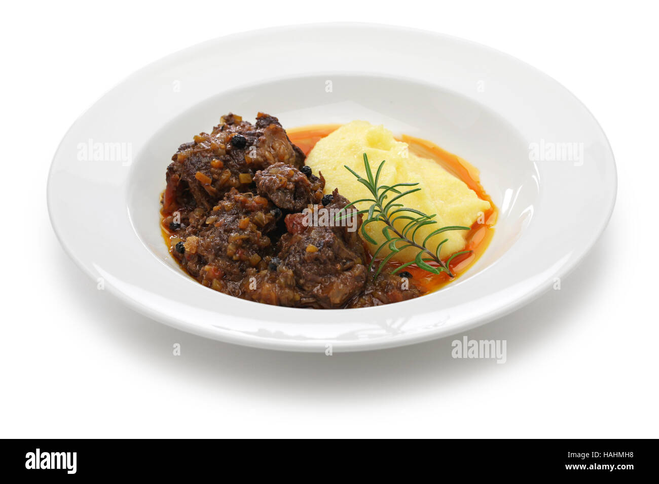 peposo with polenta, tuscan peppered beef stew, traditional italian ...
