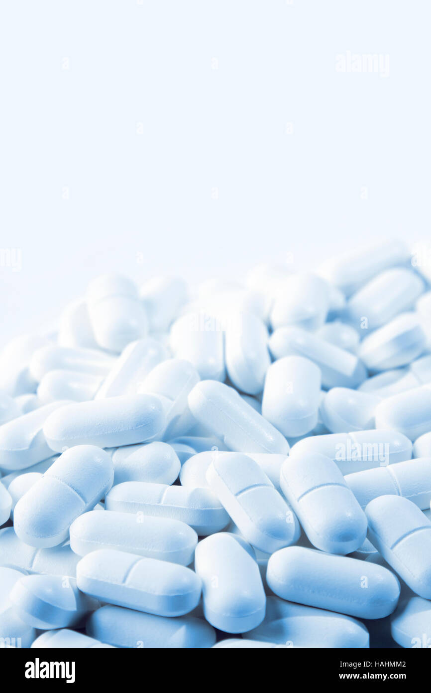 Pile of tablets closeup Stock Photo - Alamy