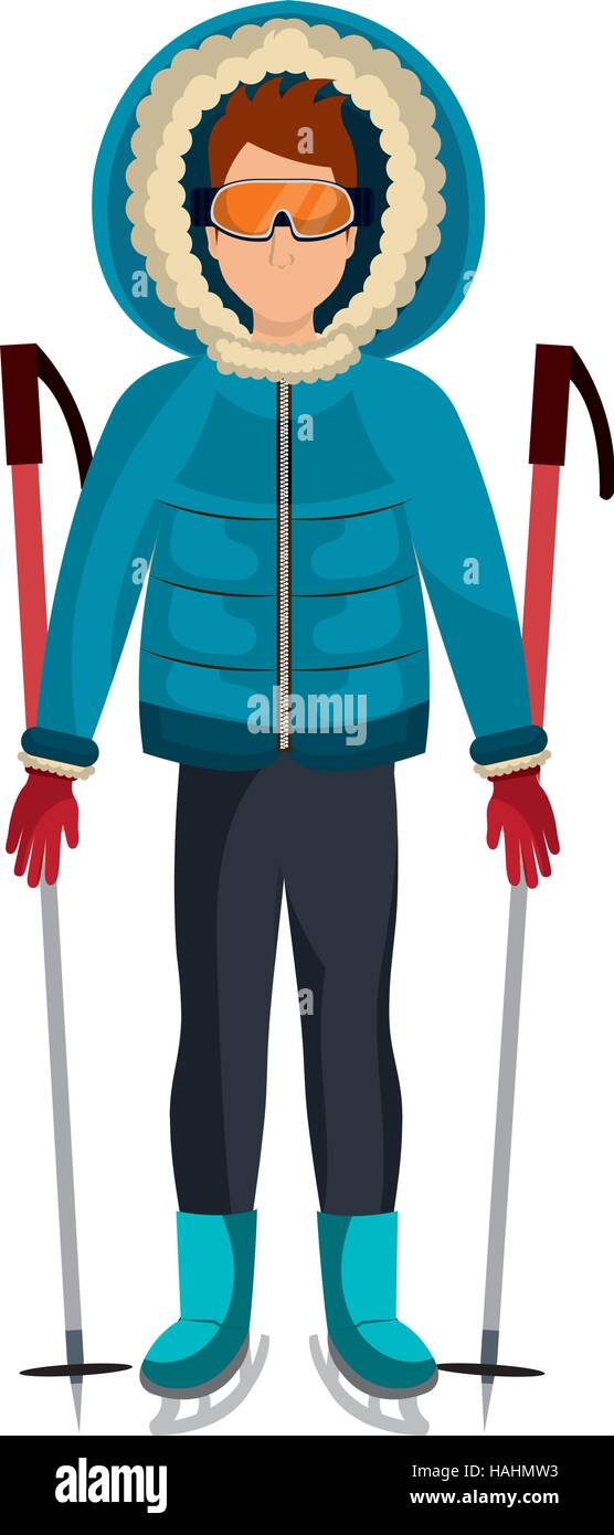 skier avatar with equipment vector illustration design Stock Vector ...