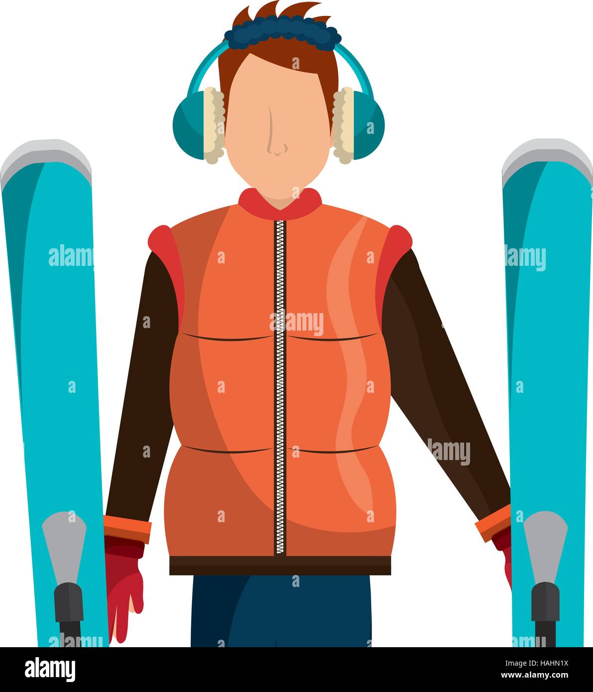 skier avatar with equipment vector illustration design Stock Vector ...