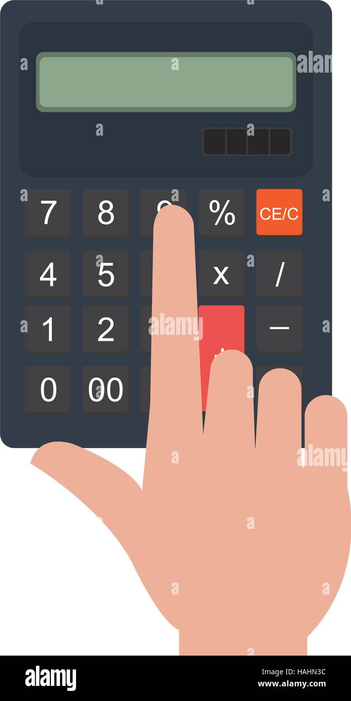 hand human with calculator vector illustration design Stock Vector ...
