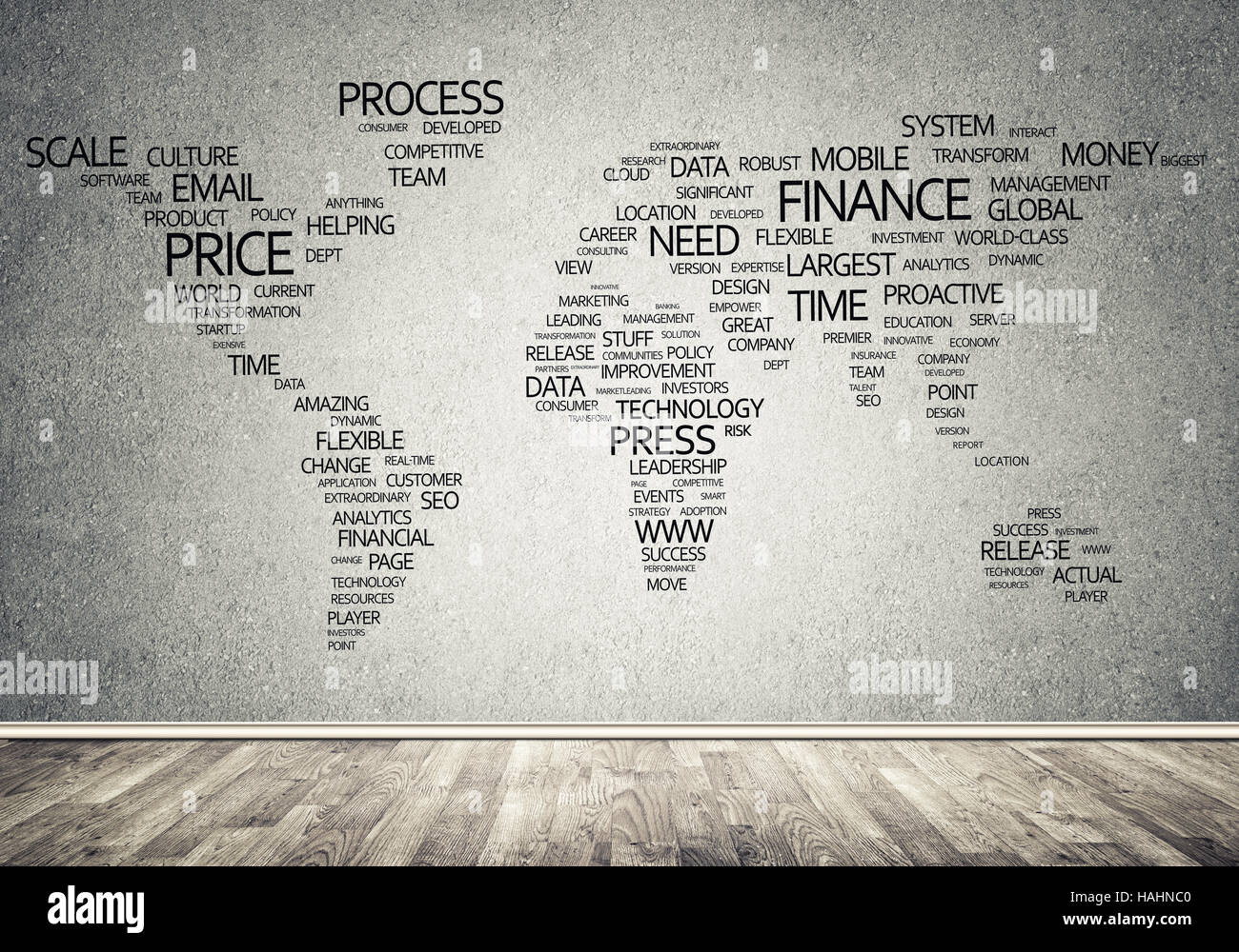 World map in typography Stock Photo - Alamy