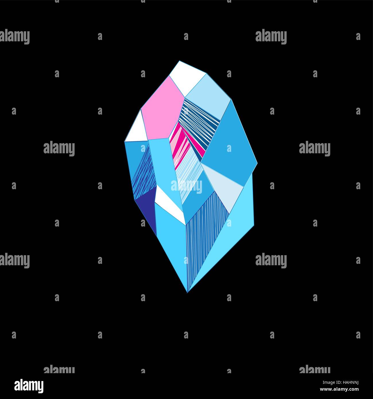 Vector drawing of a mysterious crystal on a dark background Stock ...