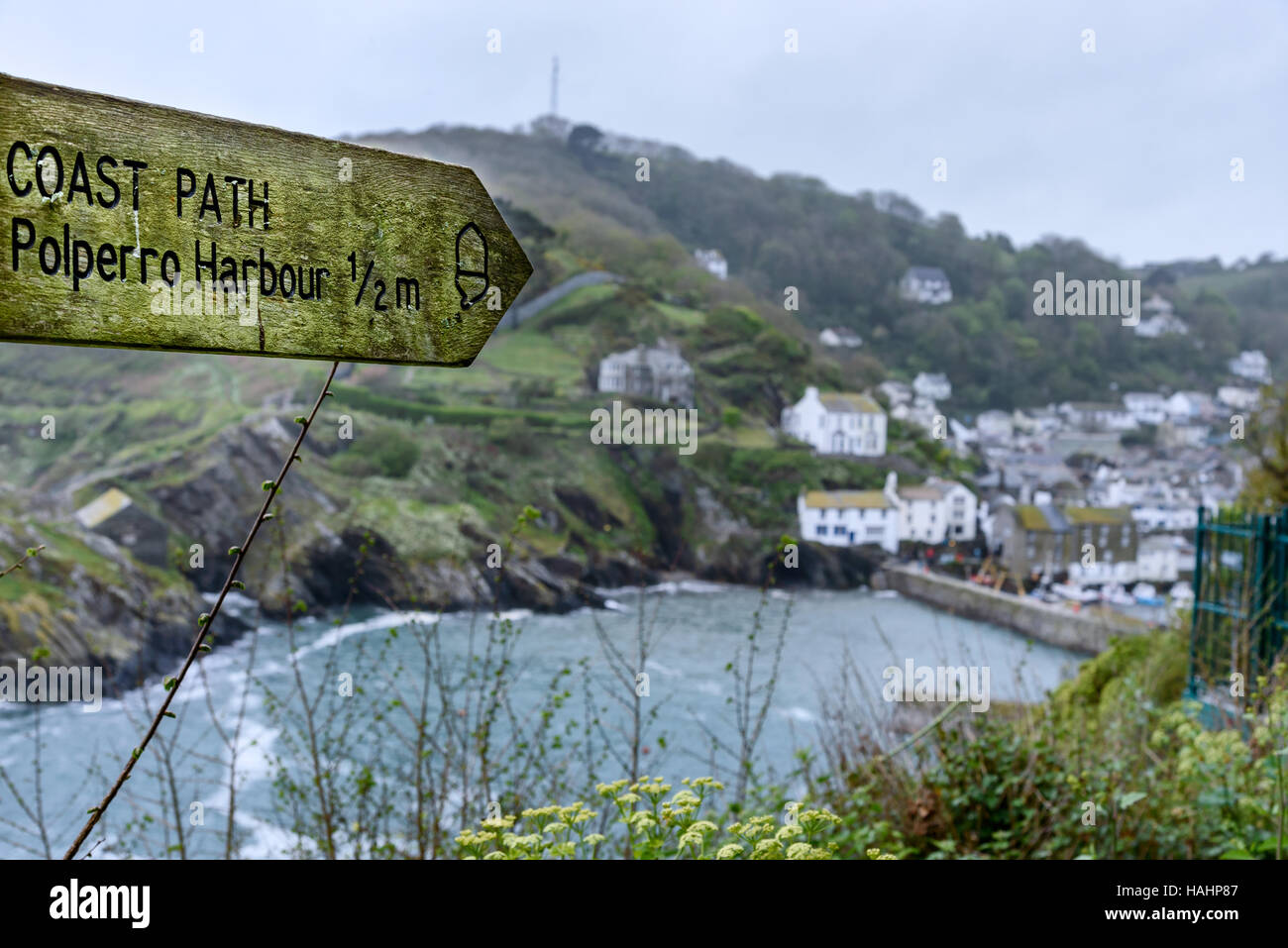 The sign board showing the most popular places in Cornwall,Polperro ...