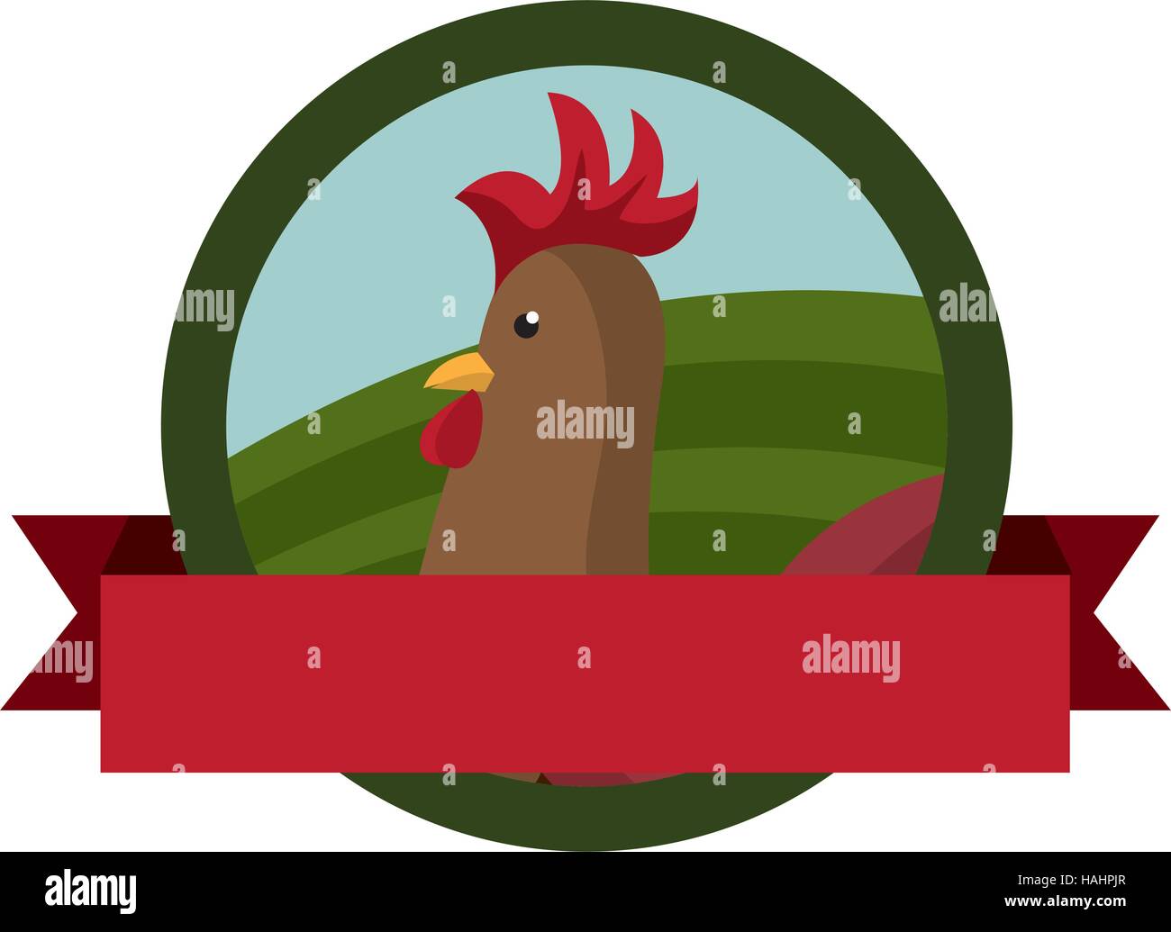 animal farm emblem with ribbon vector illustration design Stock Vector ...