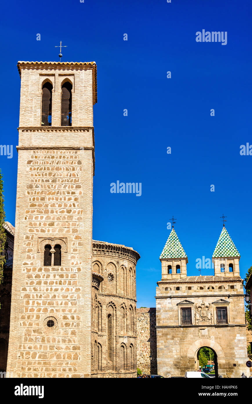 Santiago del Arrabal Church and Puerta de Bisagra Nueva Gate in Toledo ...