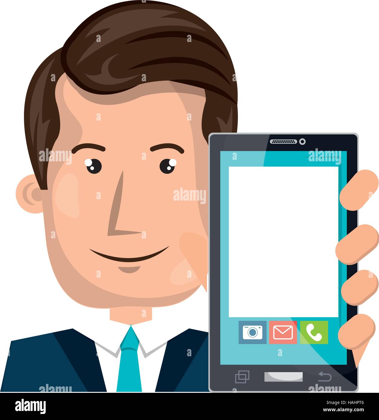 business person with smartphone vector illustration design Stock Vector ...