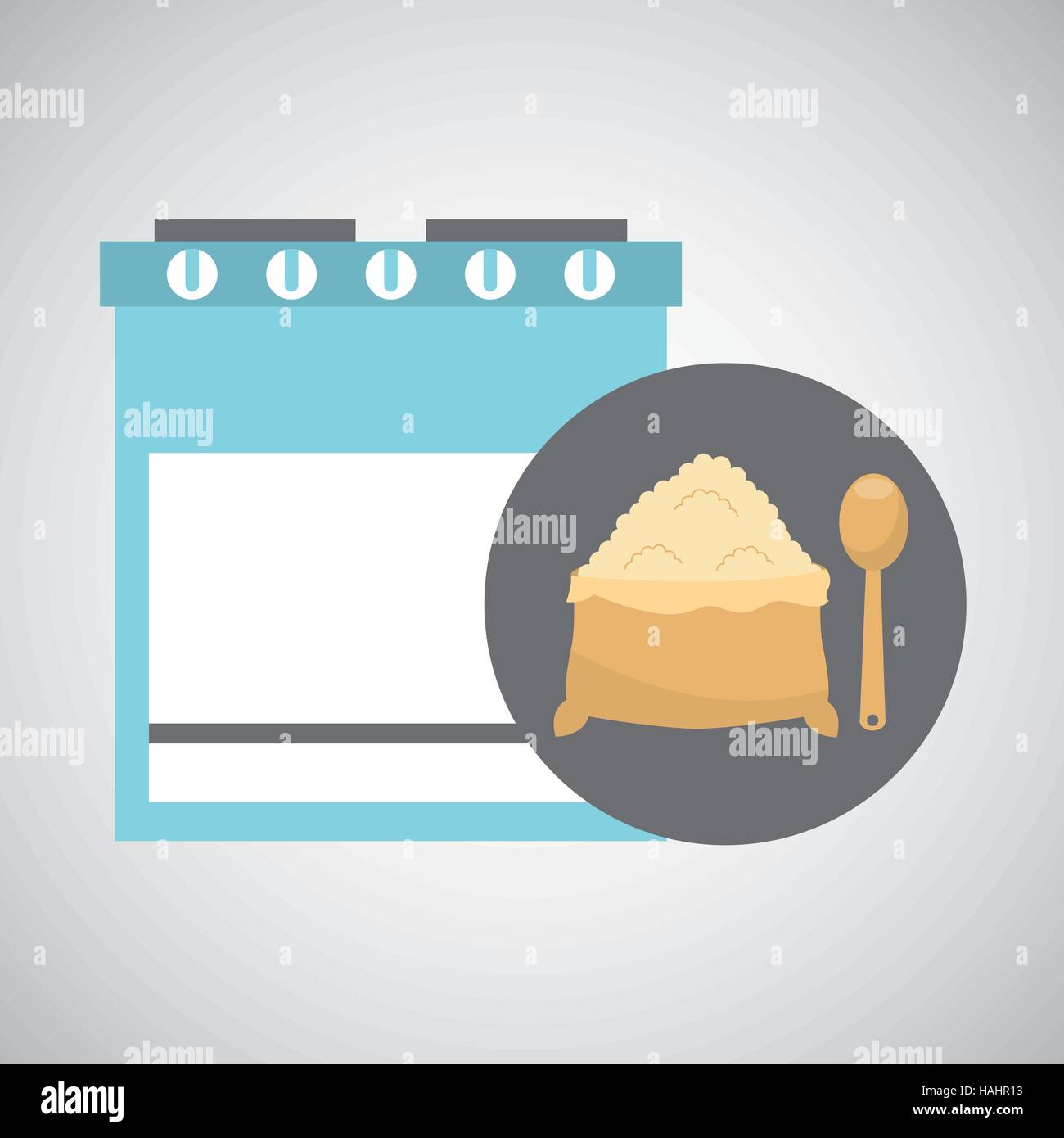 kitchen bakery concept flour and spoon vector illustration eps 10 Stock ...