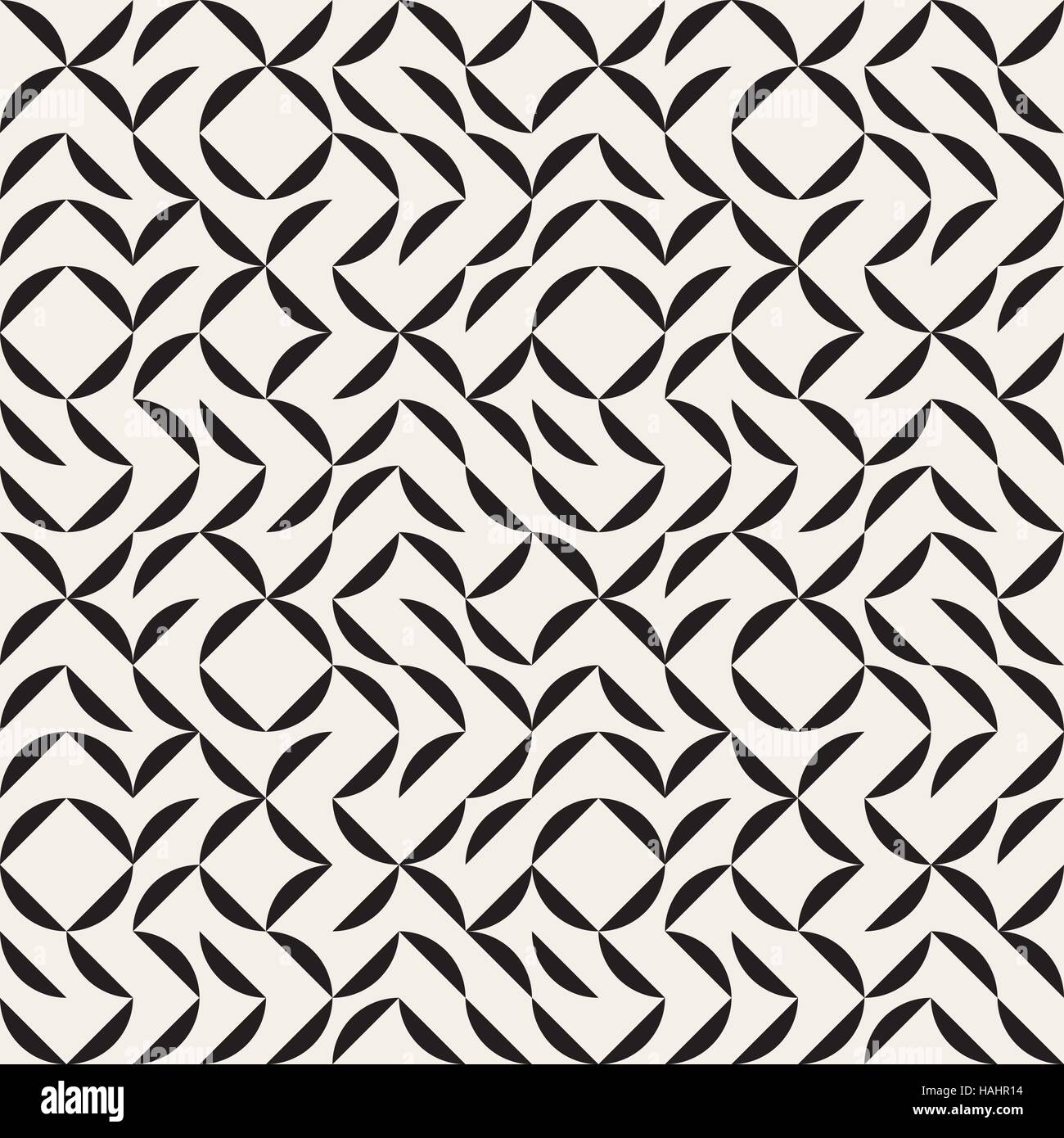 Vector Seamless Black and White Irregular Arc Grid Geometric Pattern ...