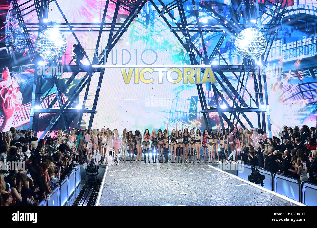 Victoria's Secret Angels on stage during the Victoria's Secret fashion ...