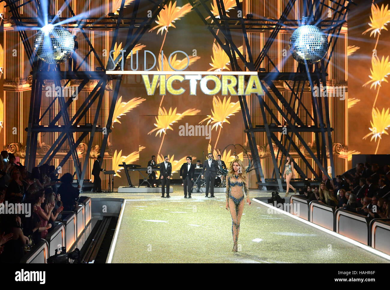 A general view of the stage during the Victoria's Secret fashion show ...