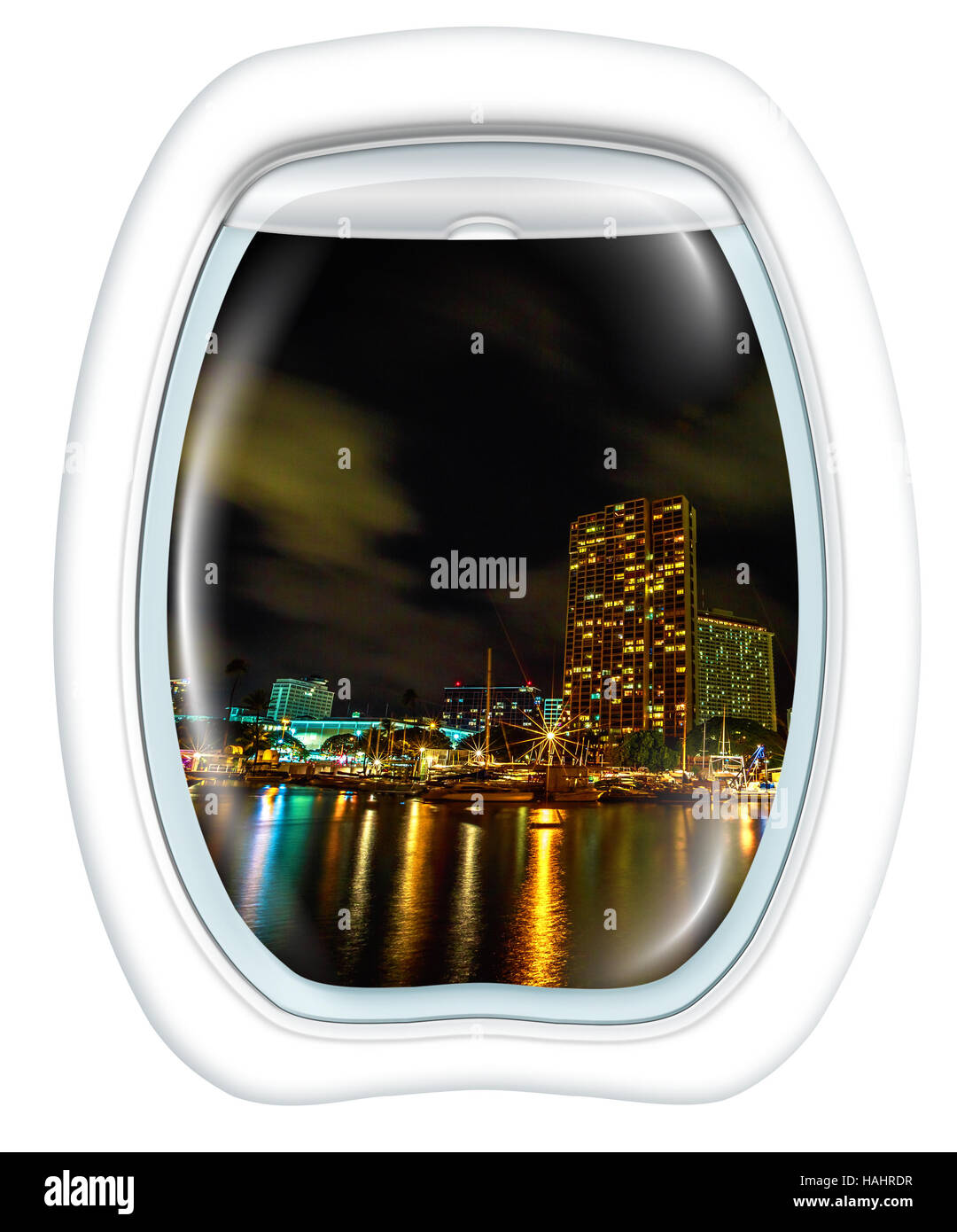 Scenic flight Honolulu night Stock Photo - Alamy