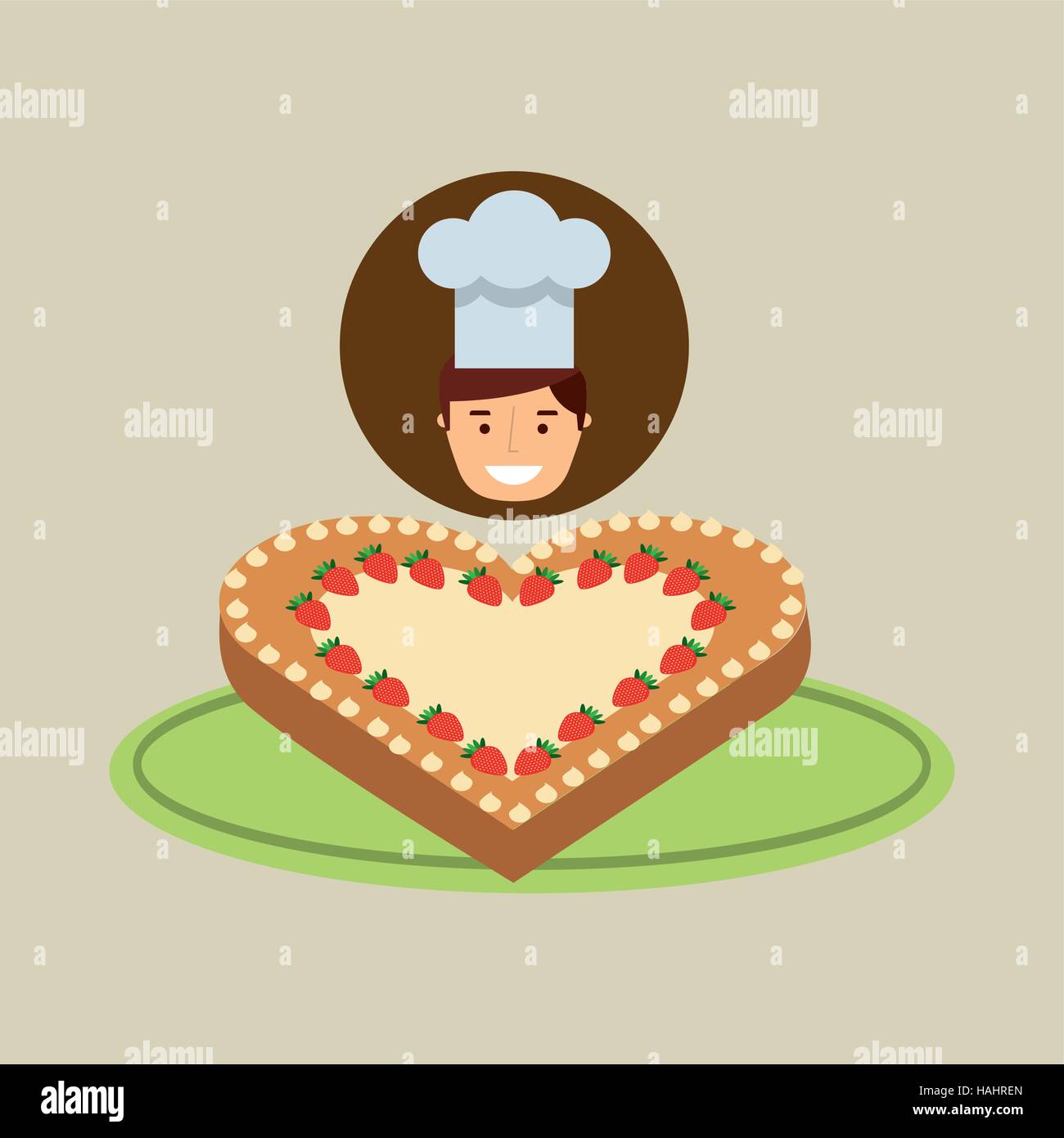 cartoon chef dessert cake ht vector illustration eps 10 Stock Vector ...
