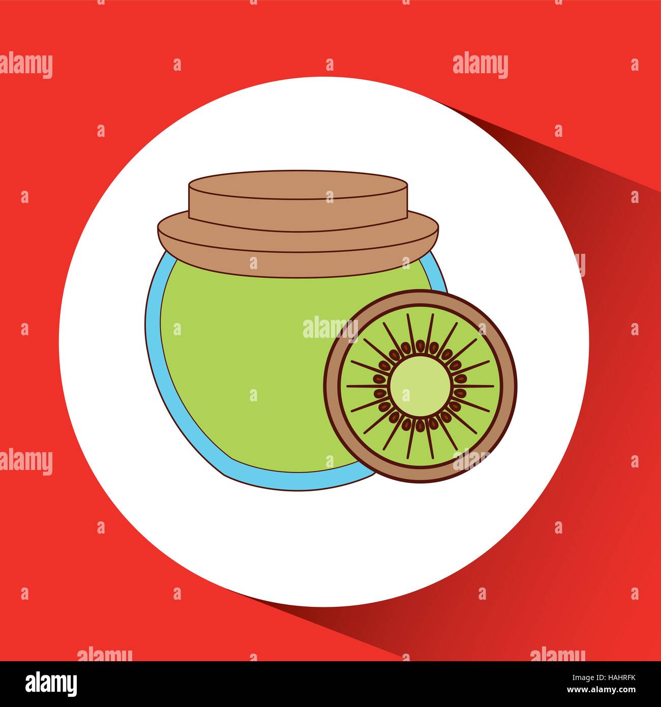 hand puts kiwi jar jam vector illustration eps 10 Stock Vector Image ...