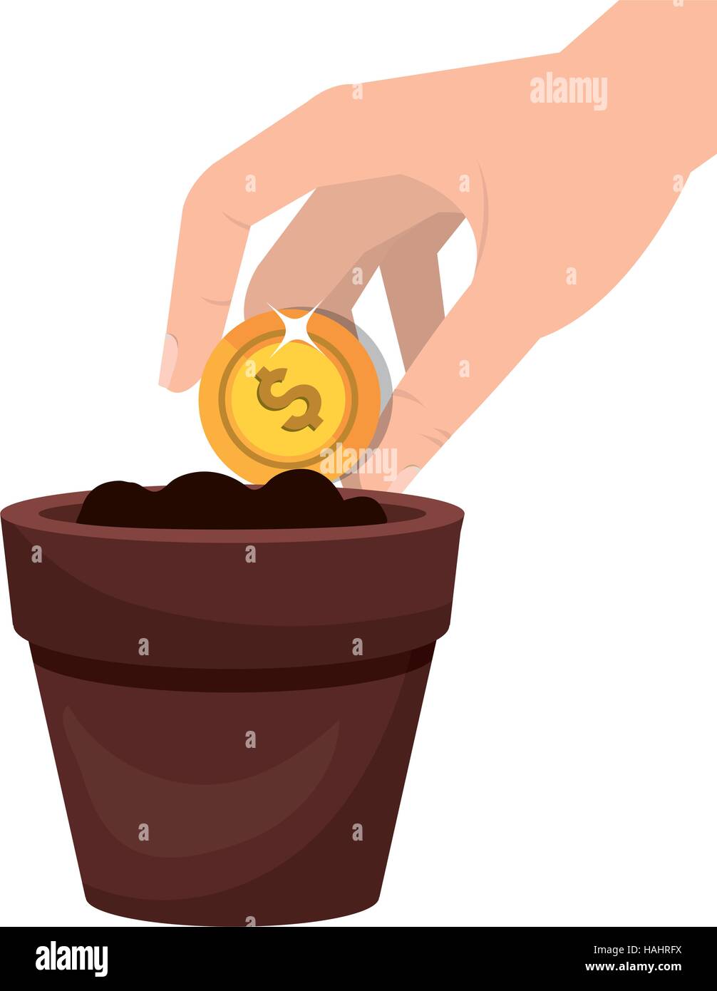 cultivate money in pot vector illustration design Stock Vector Image ...