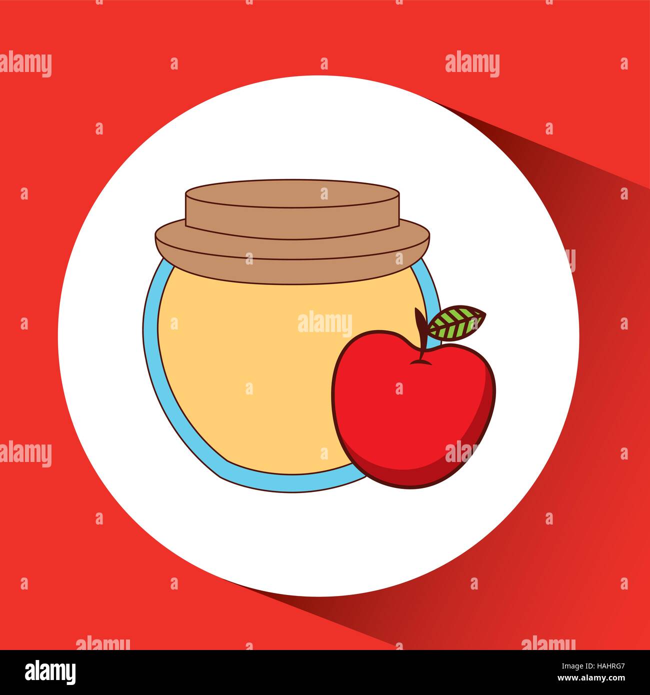 hand puts apple jar jam vector illustration eps 10 Stock Vector Image ...