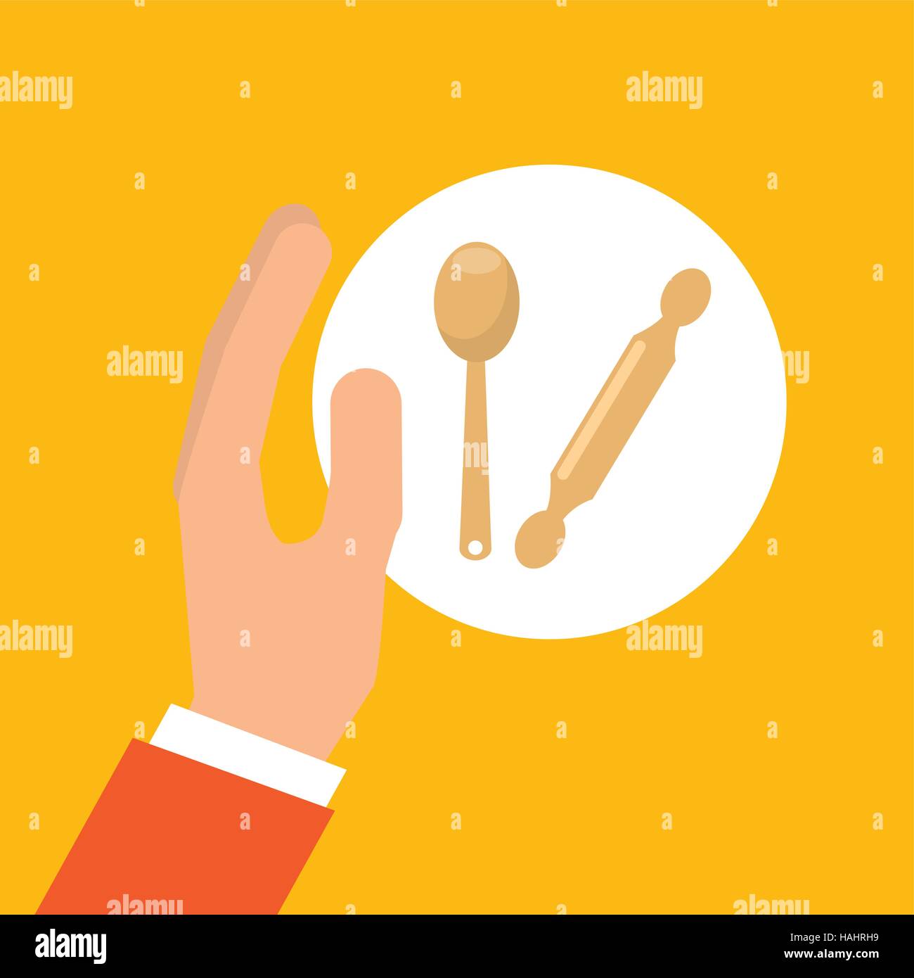bakery cooking hand roller and spoon vector illustration eps 10 Stock ...