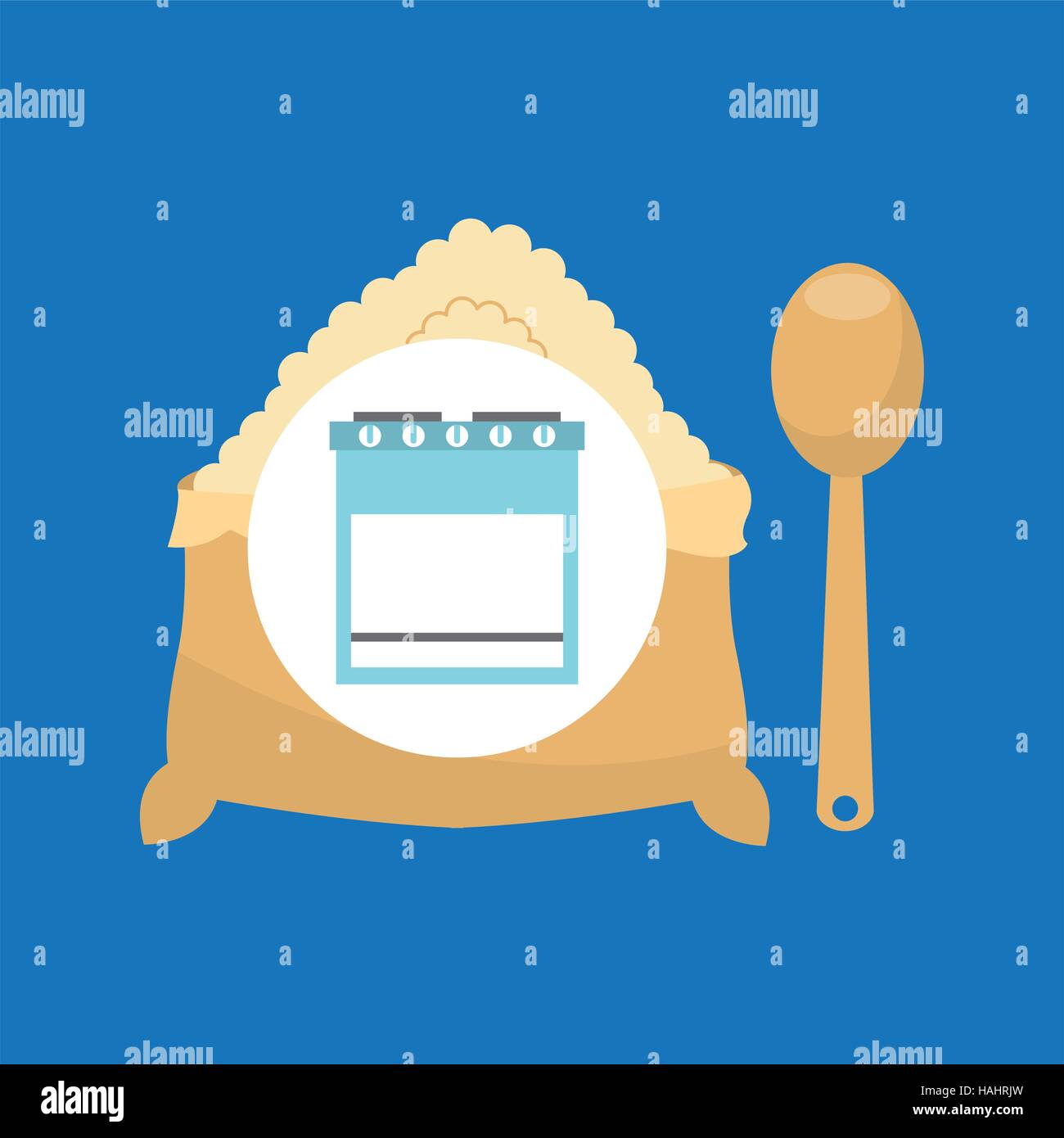 kitchen bakery concept flour and spoon vector illustration eps 10 Stock ...