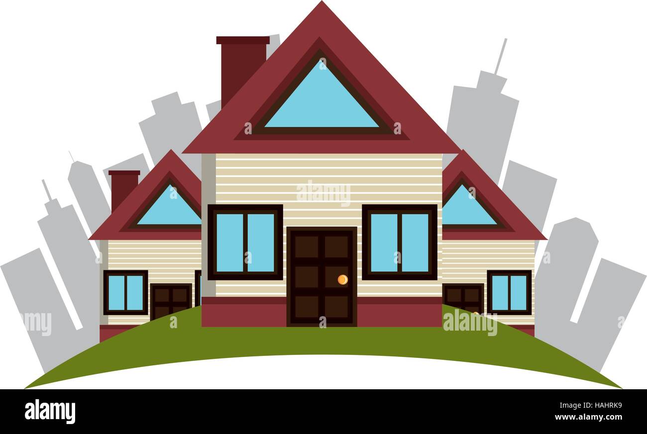 beautiful house exterior icon vector illustration design Stock Vector ...
