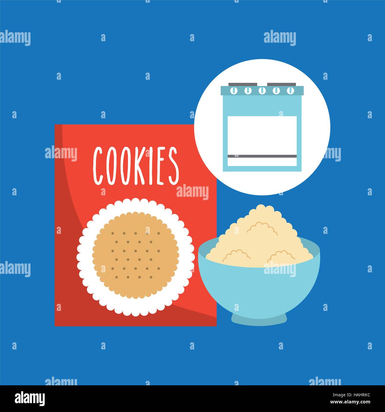 kitchen bakery concept box mix cookie vector illustration eps 10 Stock ...