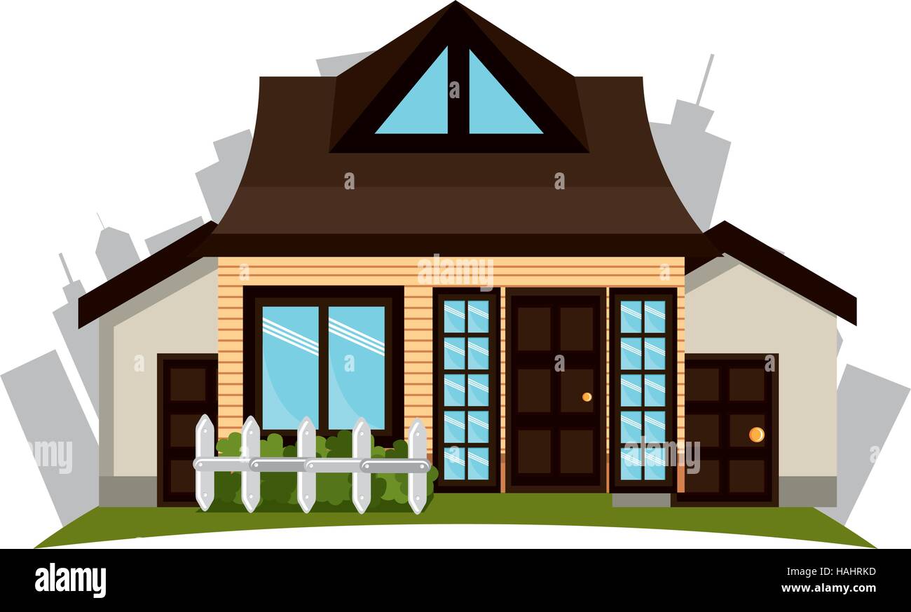 beautiful house exterior icon vector illustration design Stock Vector ...
