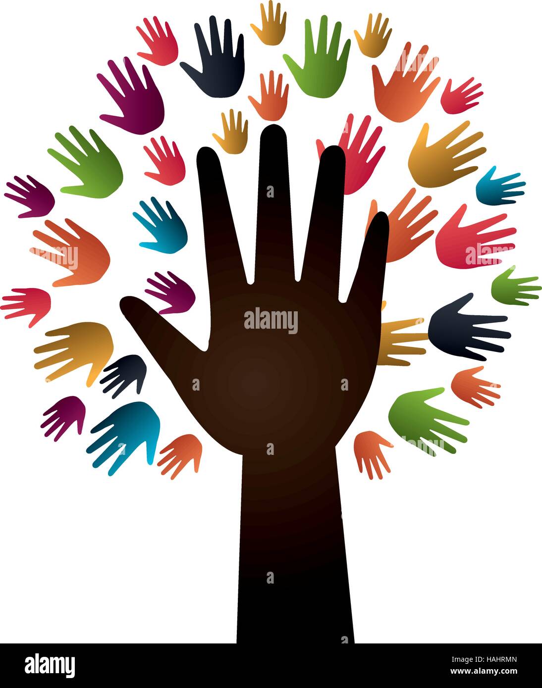 Hand human silhouette colors community hi-res stock photography and ...