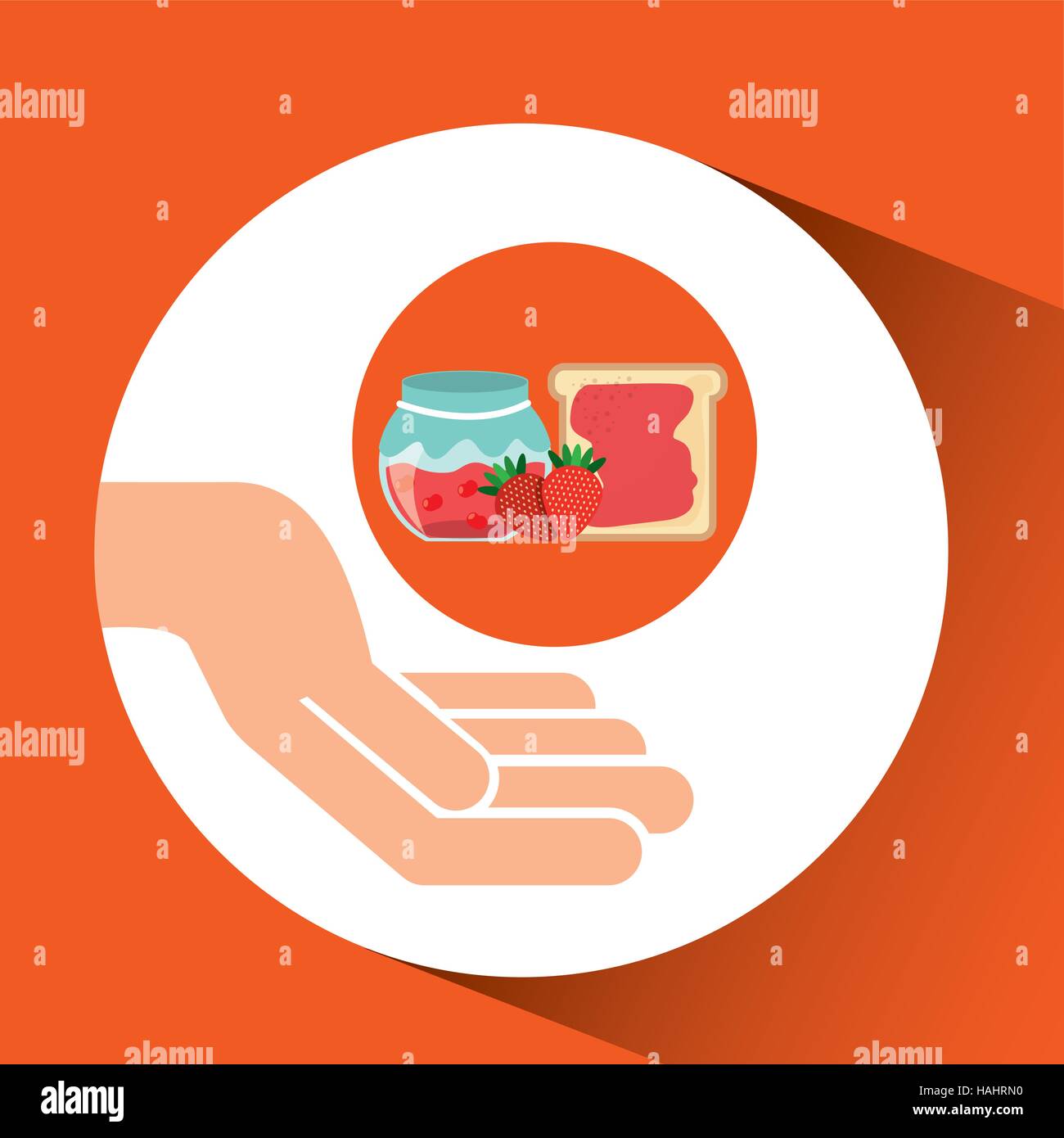 hands food preparing bread jam strawberry vector illustration eps 10 ...